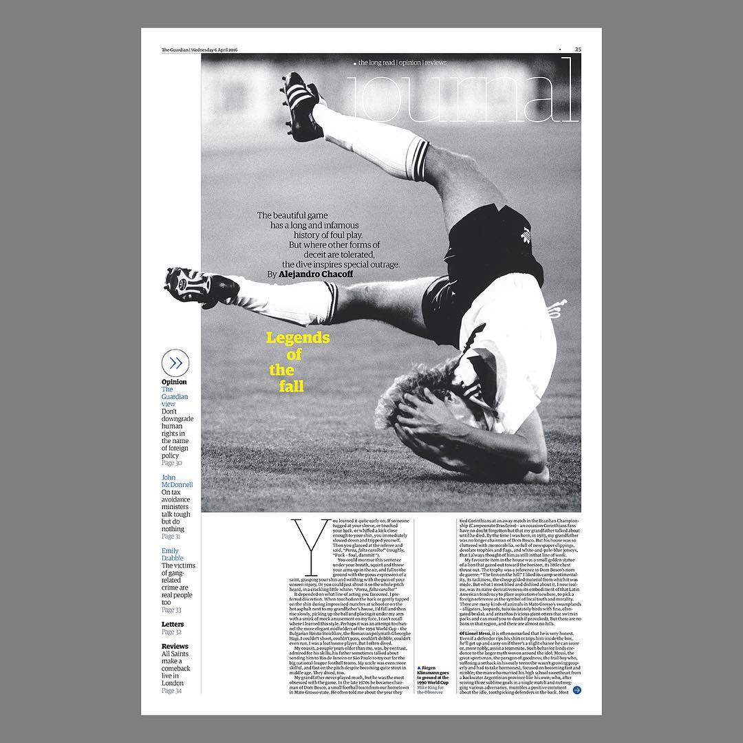 The Guardian • Journal : Diving in football | Christophe Gowans